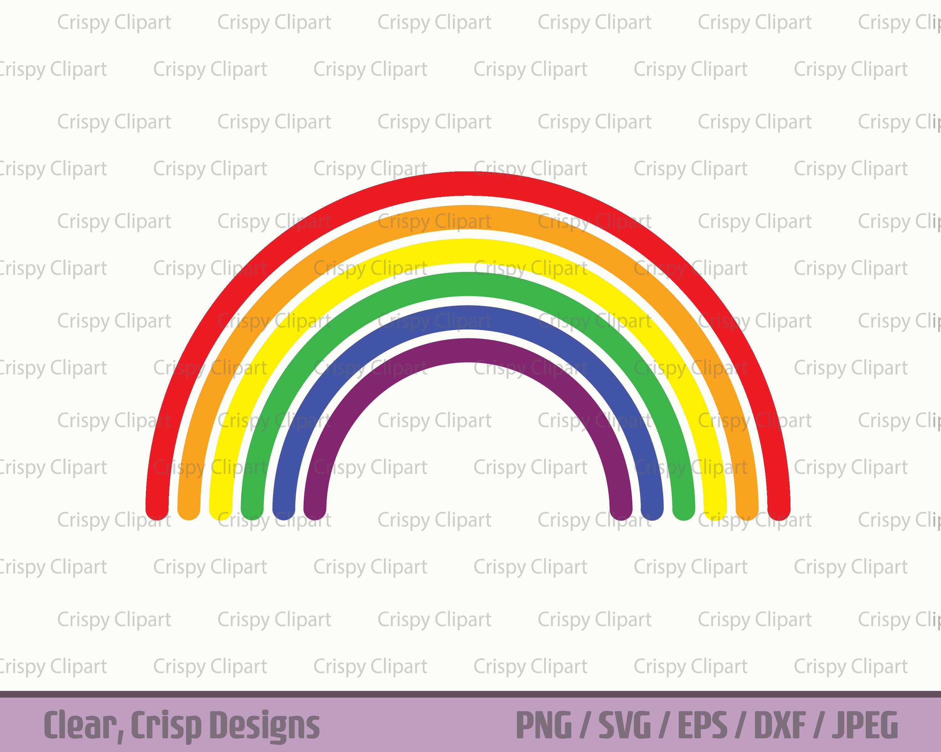Rainbow Clipart, Rainbow SVG Cut File, Weather Vector Art, Traditional ...