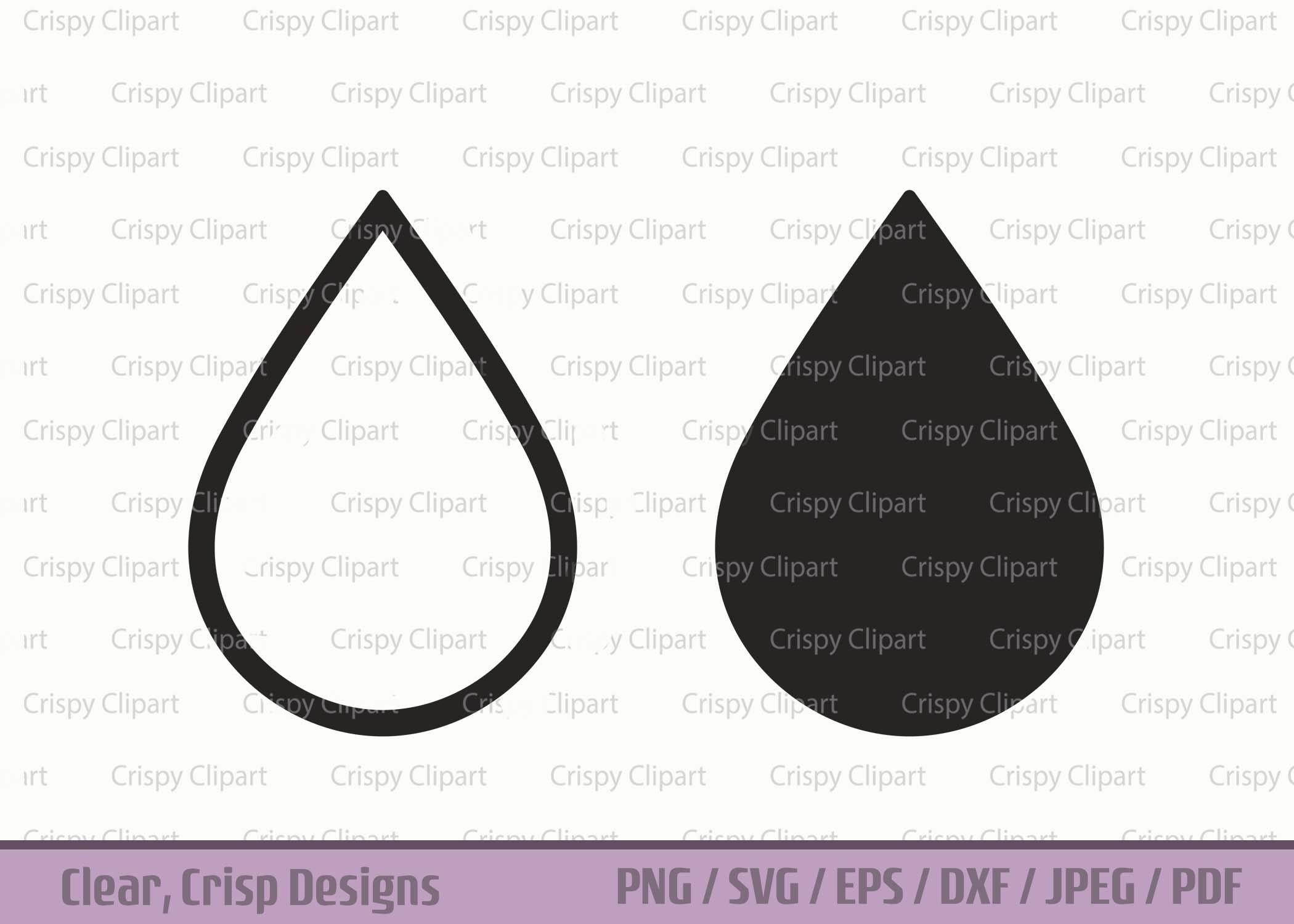 Water Drop SVG Cut File, Water Droplet Clipart, Rain Drop Vector Art ...
