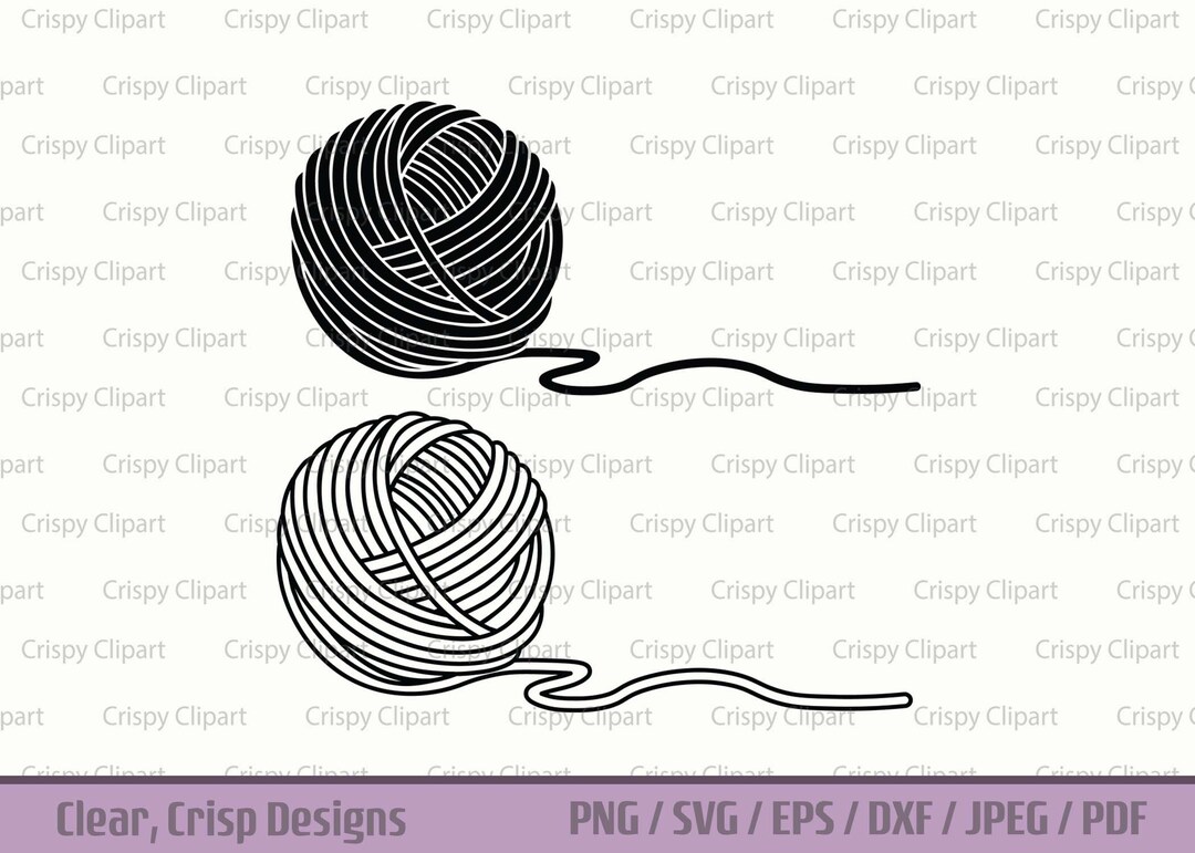Ball of Yarn SVG, Knitting Clipart, Crocheting Vector Art, Yarn Craft ...