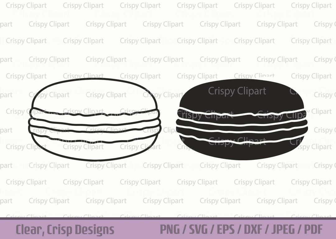 Macarons SVG, French Macaron Outline Clipart, Dessert Cut File, Cookies ...