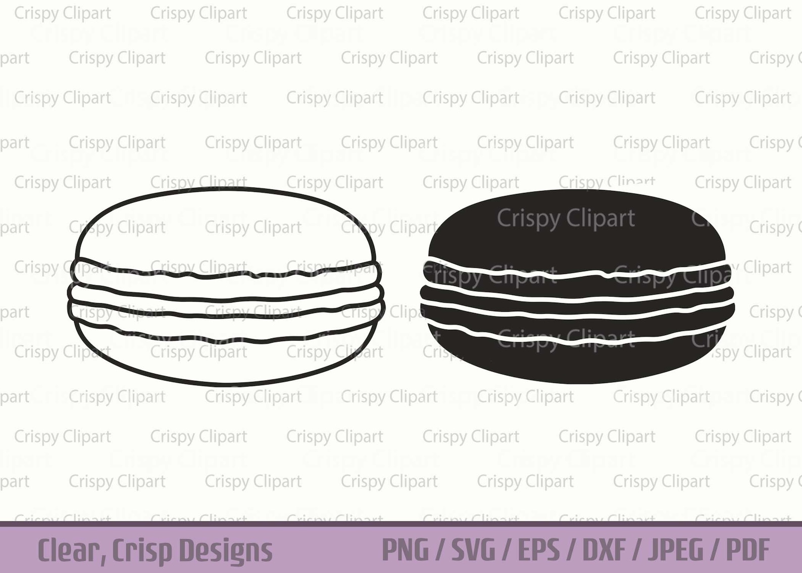 Macarons SVG French Macaron Outline Clipart Dessert Cut - Etsy