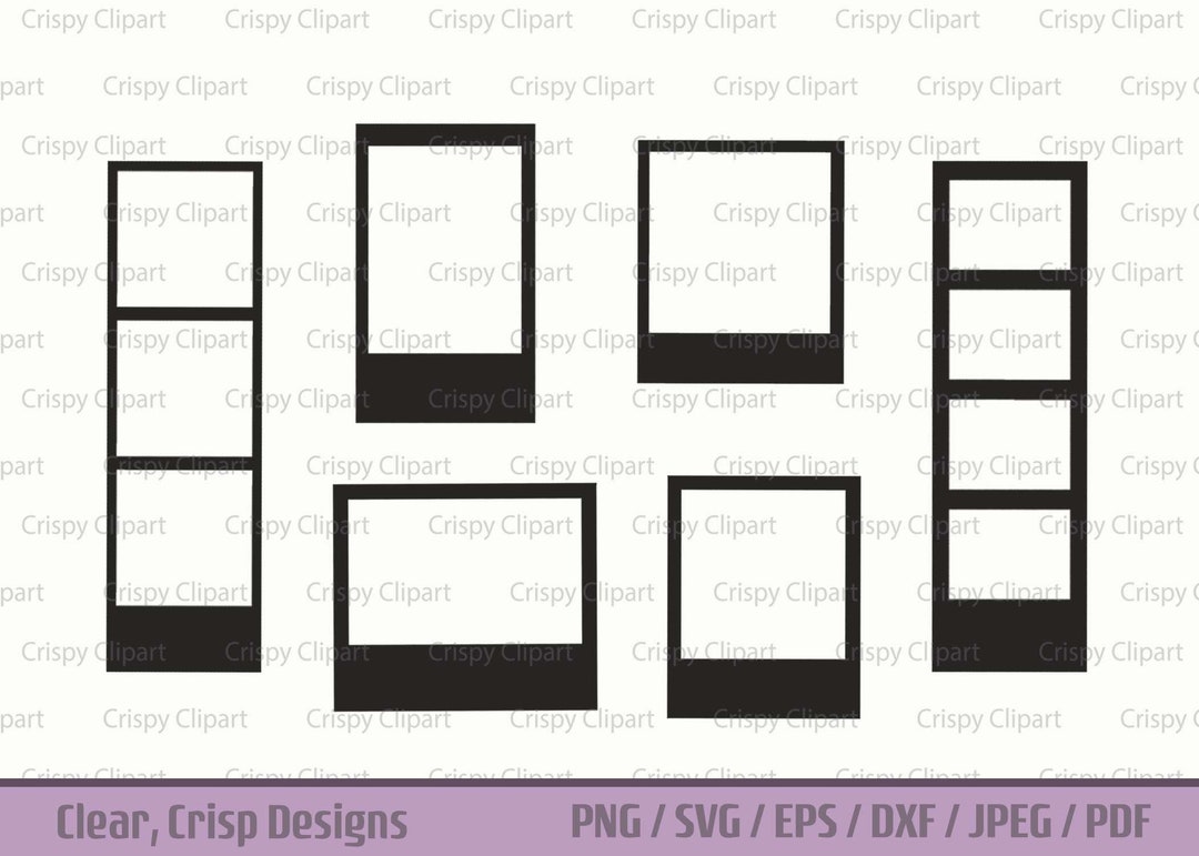 Instant Photo Frame SVG, Retro Picture Frame Clipart, Square Border ...