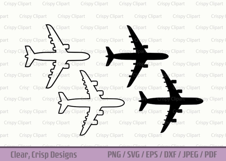 Passenger Plane SVG Cut File, Airplane Top View Clipart, Boeing Plane ...