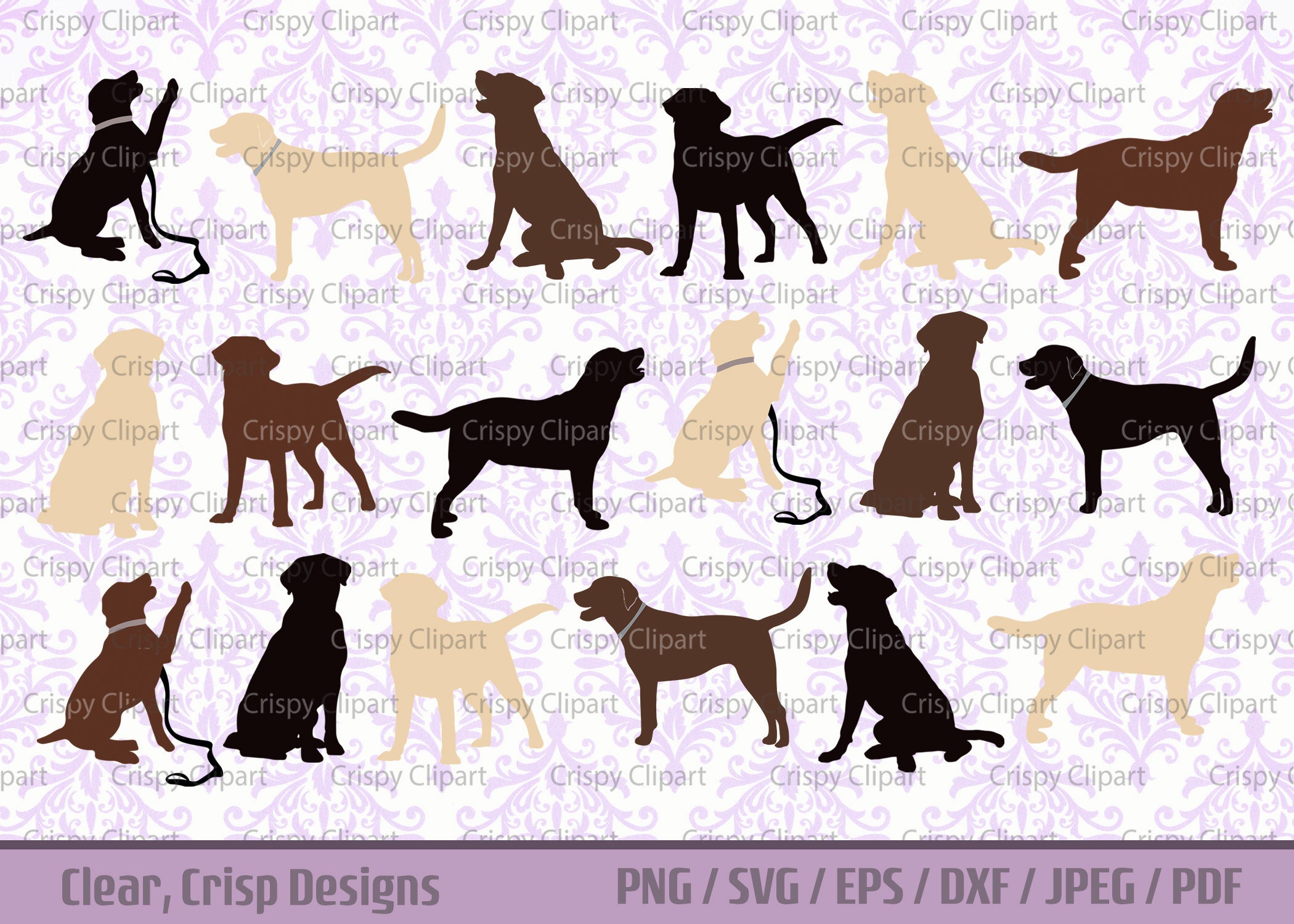Labrador Retriever SVG Bundle Pet Dog Clipart Golden Lab Cut File Black ...