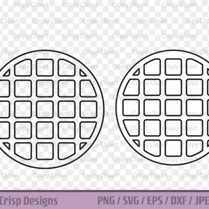 Waffle Outline Clipart, Round Waffle SVG Cut File, Transparent Circle ...