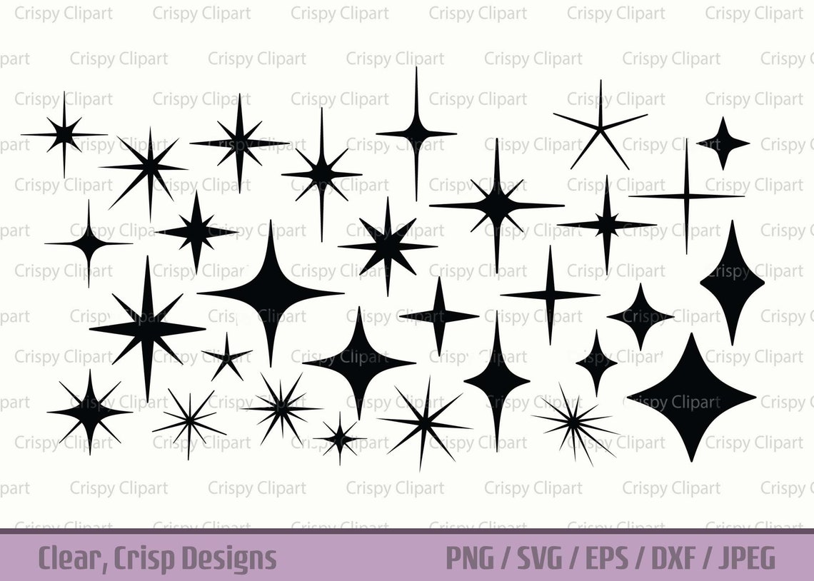 Starburst Clipart SVG, Sparkle Cut File, Twinkle Vector Art, Atomic ...