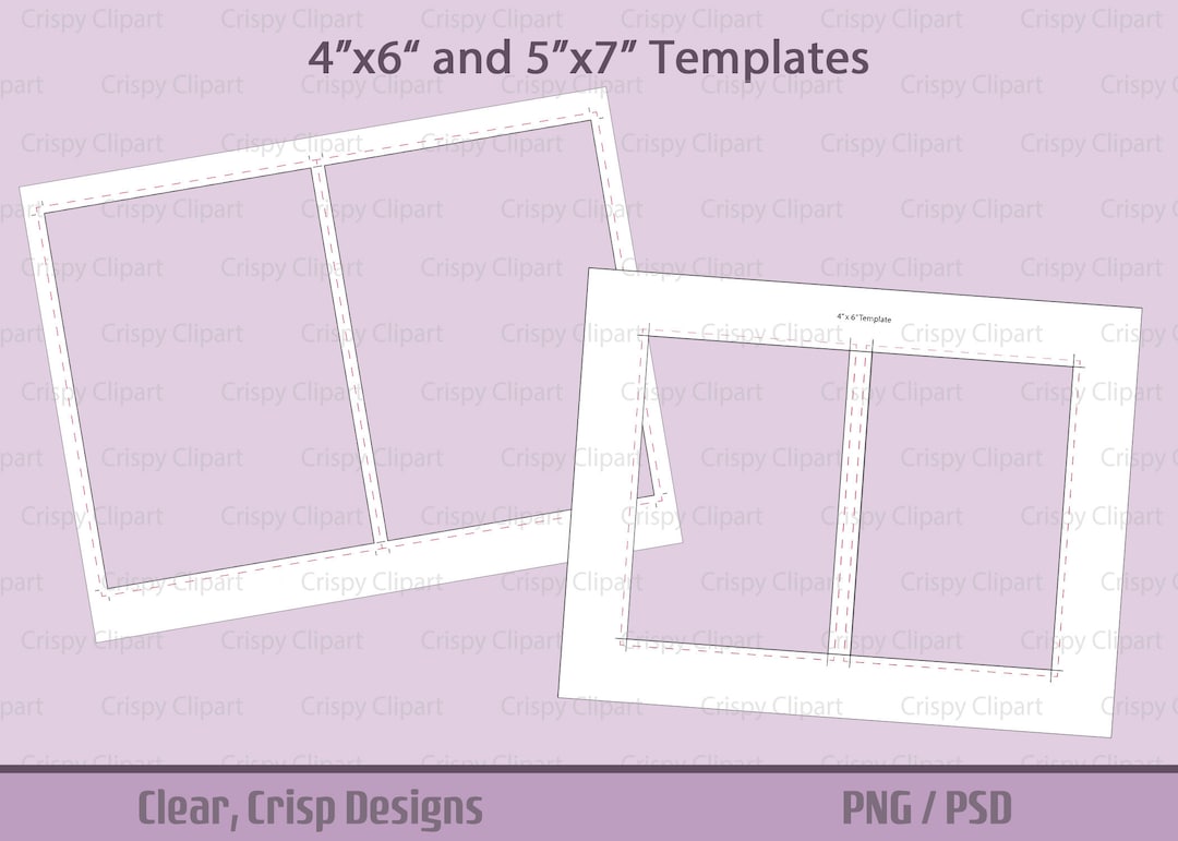 4"x6" and 5"x7" Photo Template, Postcard Template PNG, Card Template ...