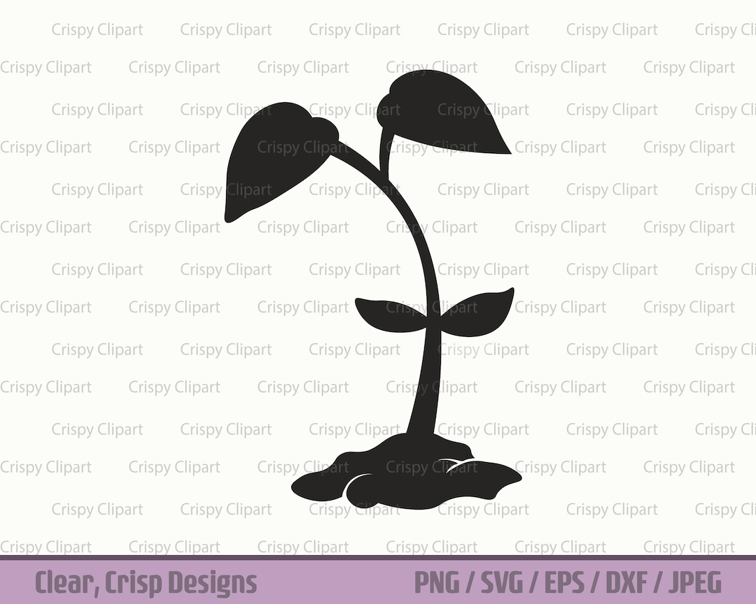Plant Sprout Silhouette Clipart, Plant Shoot Vector Art, New Plant Life ...