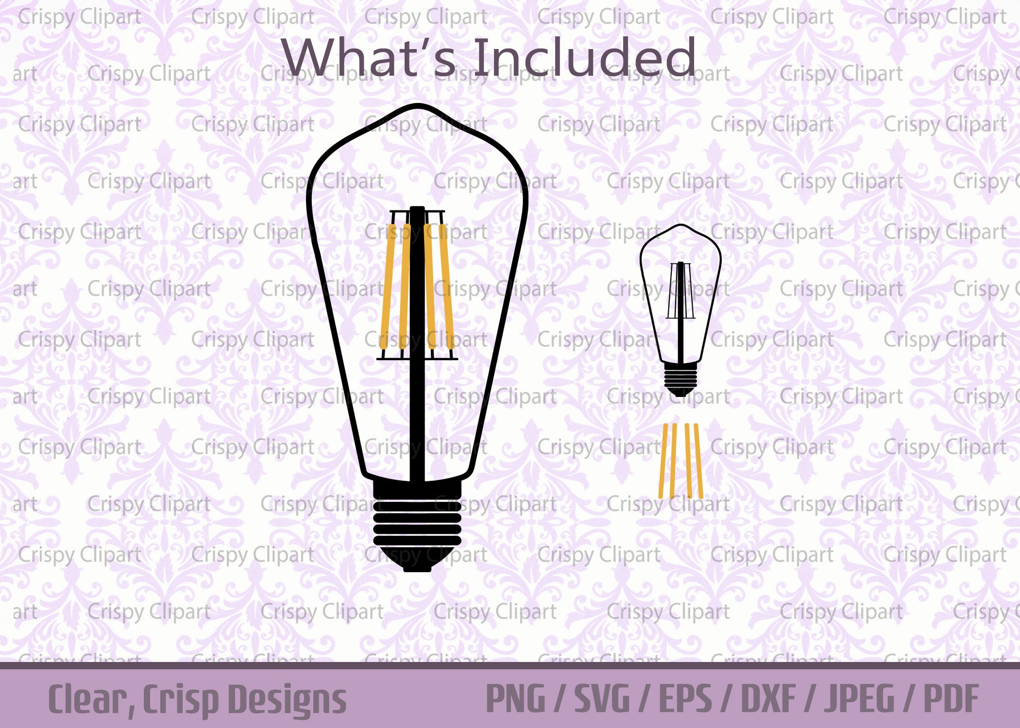 Filament Light Bulb SVG, Antique Light Bulbs Cut File, Layered Lighting ...