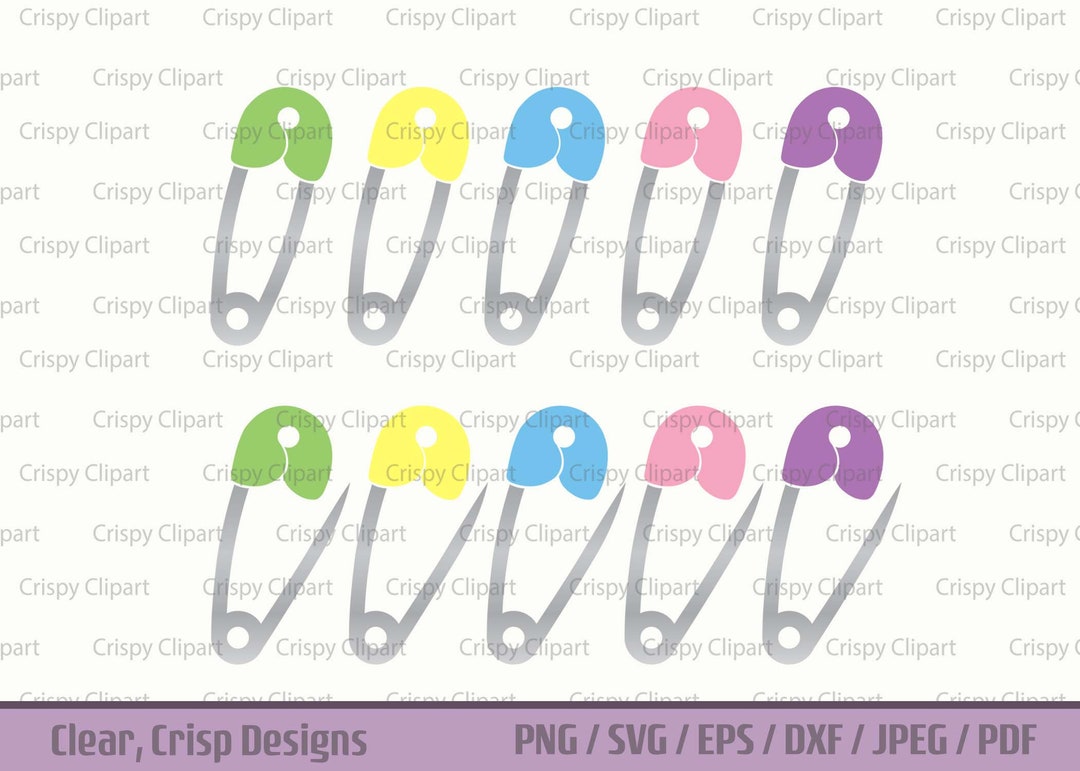 Diaper Pin SVG, Diaper Pin Silhouette Clipart, Nappy Pin, Kilt Pin ...