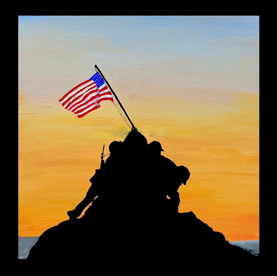 USMC War Memorial Painting - Etsy