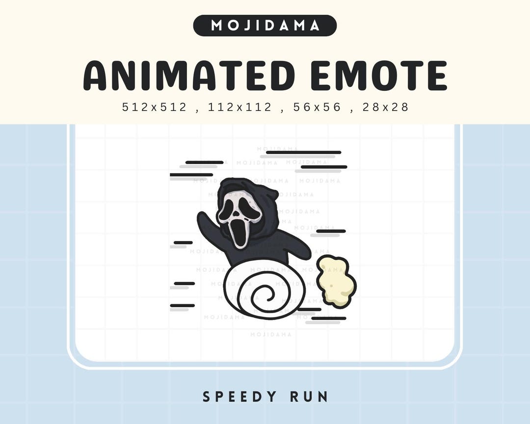 Cute Ghost Run Emotes Animation: Spooky Twitch Animated Emotes for ...