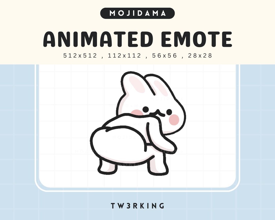 Twerking Bunny Animated Emote: Chibi Rabbit Twitch/discord/kick ...