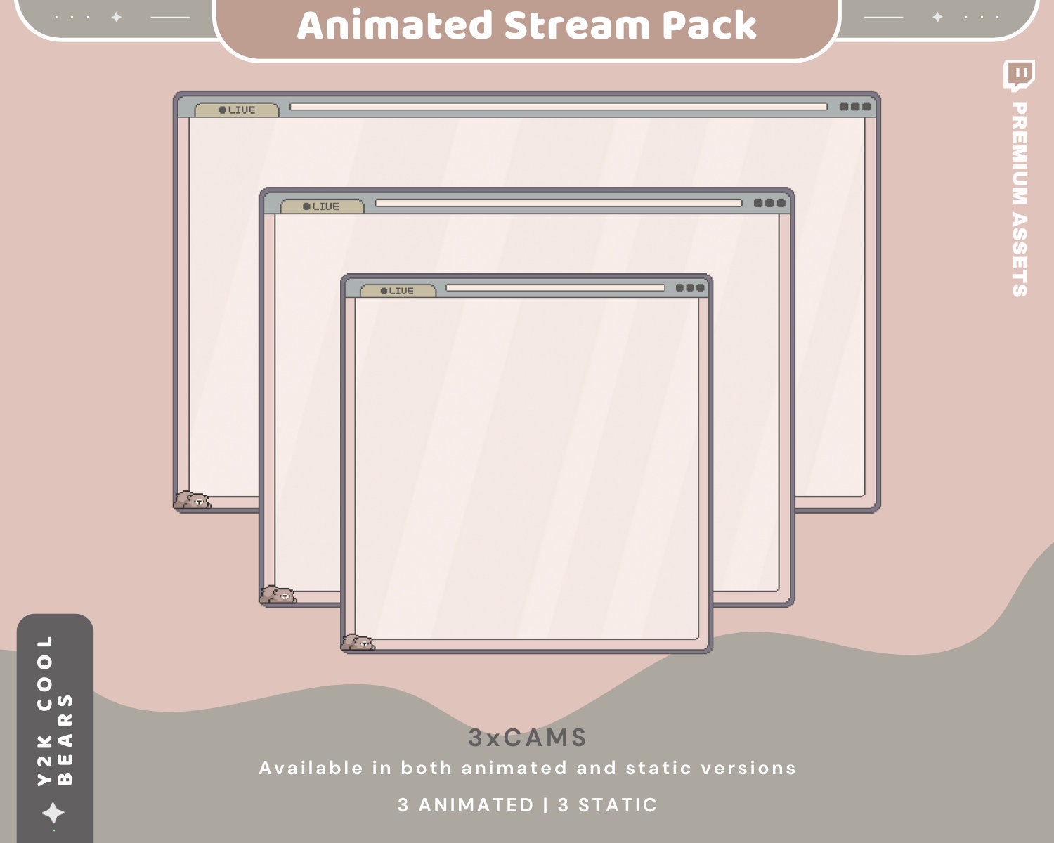 Bear Cam Frame Overlay Animation Blue Frame Cat Twitch Obs Studio ...