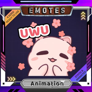 Cat Uwu Emotes Stream Animation Twitch Cute Kitty Funny Dancing Animal ...