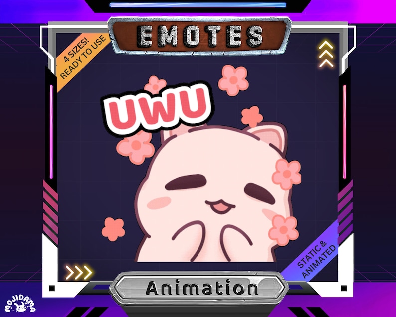 Cat Uwu Emotes Stream Animation Twitch Cute Kitty Funny Dancing Animal ...
