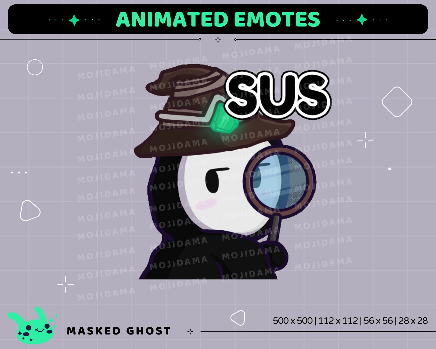 Masked Ghost Emotes Animation Funny Animated Cute Dance Emote Sus Sub ...