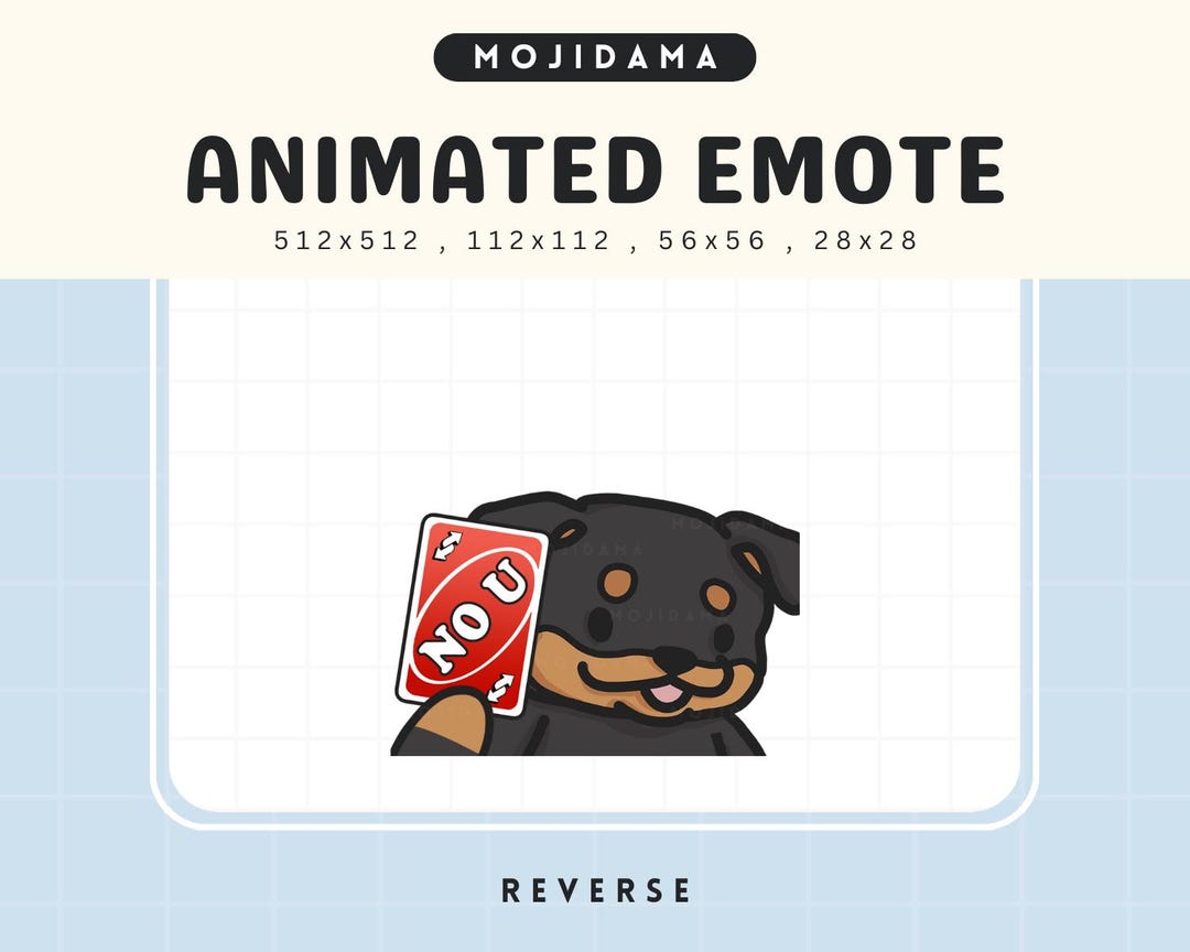 Rottweiler Dog Emotes Reverse Uno Card Twitch Animation Cute Chibi BIRD ...