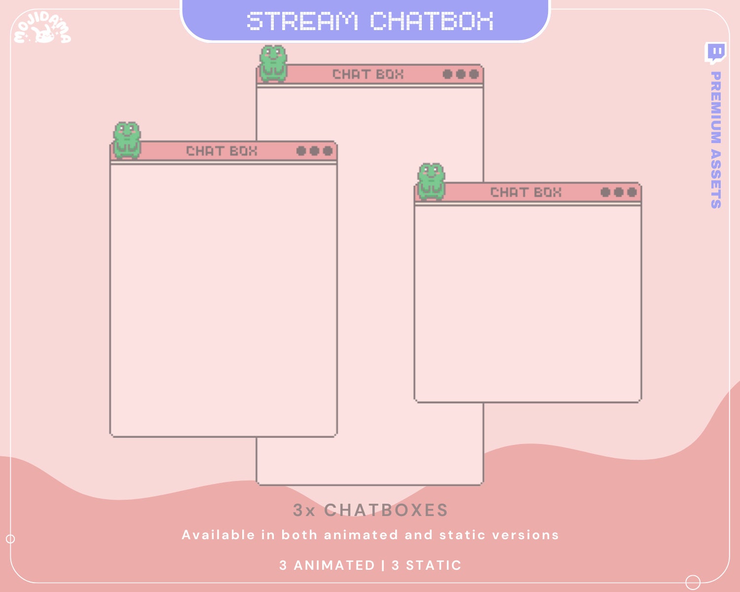 Frog Bear Pink Twitch Overlay Stream Pack: Animated Y2K Lofi Full ...