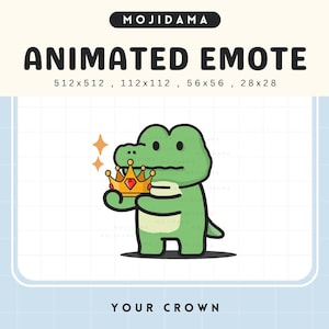 Animated Crocodile Crown Emote: Twitch, Discord, Youtube (digital ...