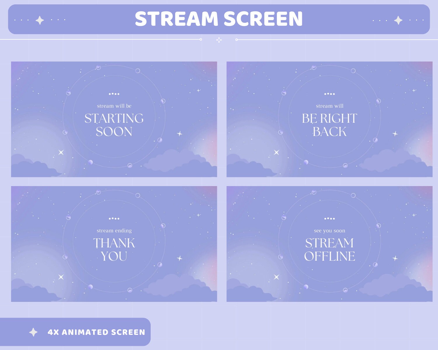 Blue Star Animation Stream Screen Lofi Aesthetic Animated Cozy Space ...