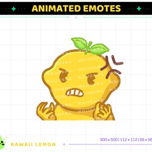 Kawaii Lemon Fruit Emotes Animation Bundle Funny Dancing Animated Cute ...
