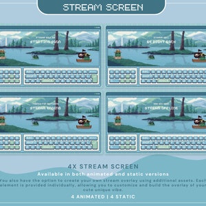 Frog Twitch Screen Animation Stream Lofi Animated Scene Bunny Cat Cute ...