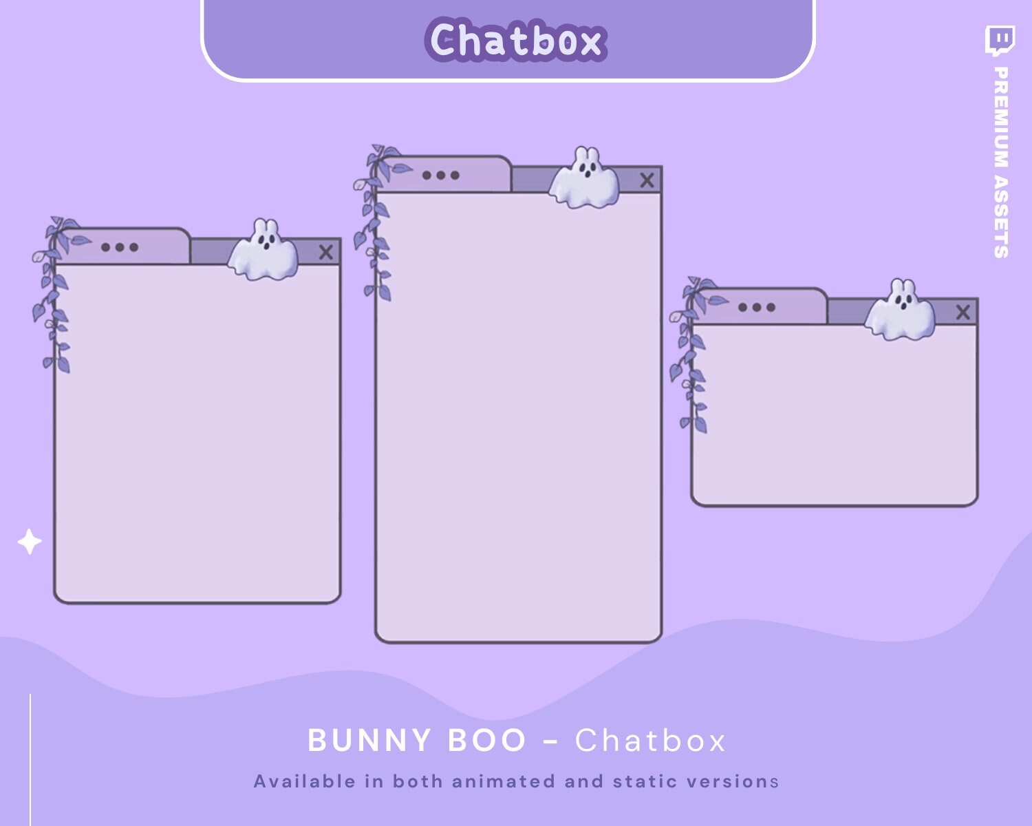 Chatbox Stream Chat Overlay Purple Pink Animation Bunny Twitch Overlays ...