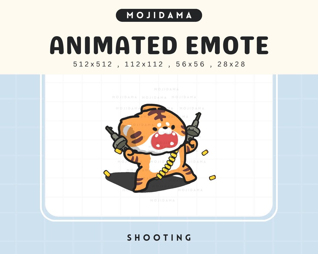 Tiger Emotes Animated Twitch: Shooting Funny Animal Headshot Chibi ...
