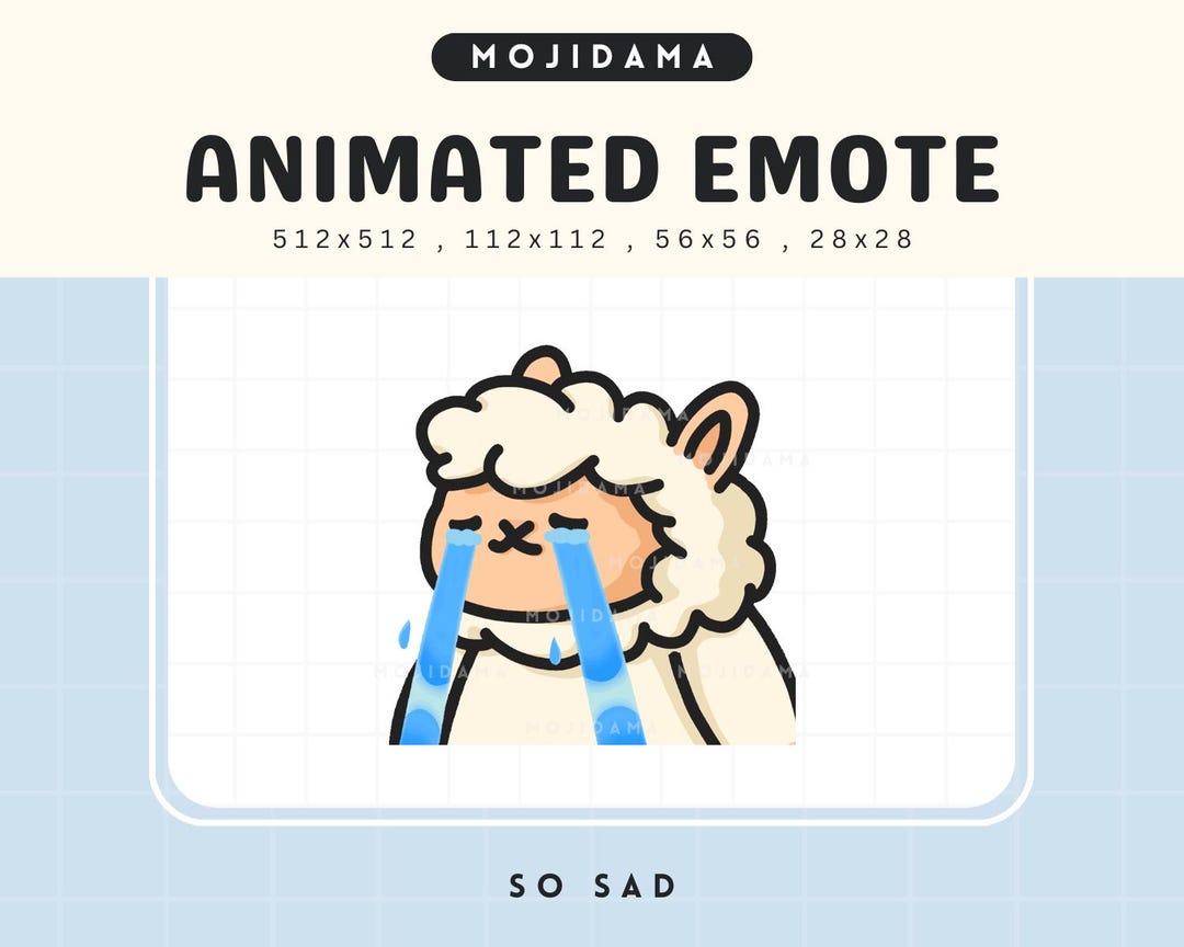 Alpaca Twitch Emotes Cry Animation Sad Animated Stream Cute Chibi Silly ...