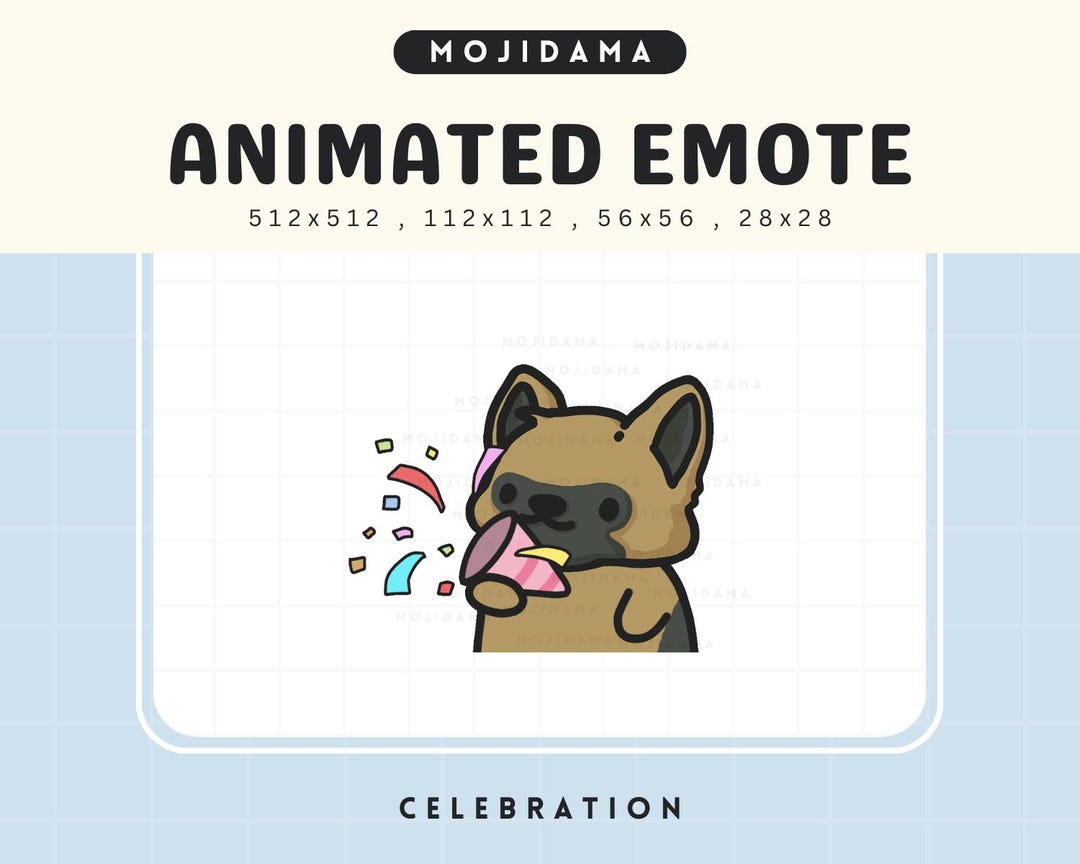 German Shepherd Celebrate Twitch Emotes Animated Confetti Gg Dog Happy ...