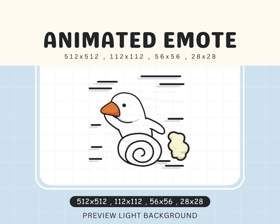 Animated Goose Run Emote: Chibi Twitch, Discord, Youtube (digital ...