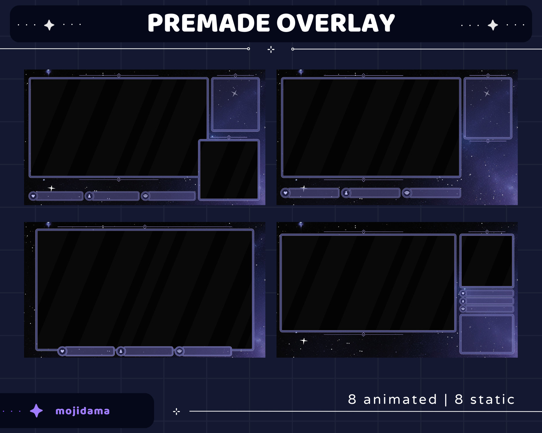 Galaxy Space Animation Stream Pack Dark Galaxy Star geanimeerde overlay ...