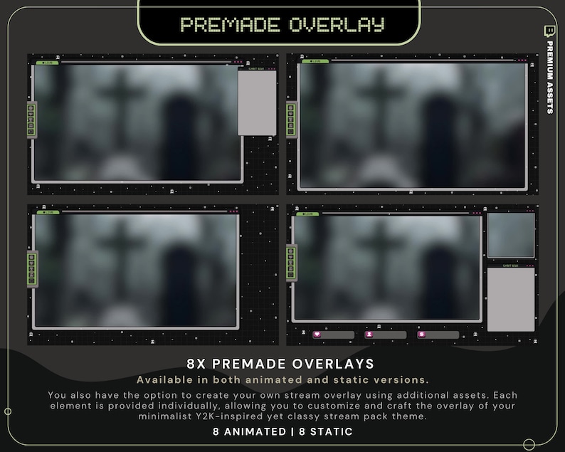 Halloween Ghost Stream Pack: Twitch Y2K Animated Overlay Vtuber ...