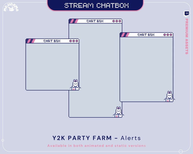 Twitch Chat Overlay Animation Bunny Chatbox Pixel Aesthetic - Etsy