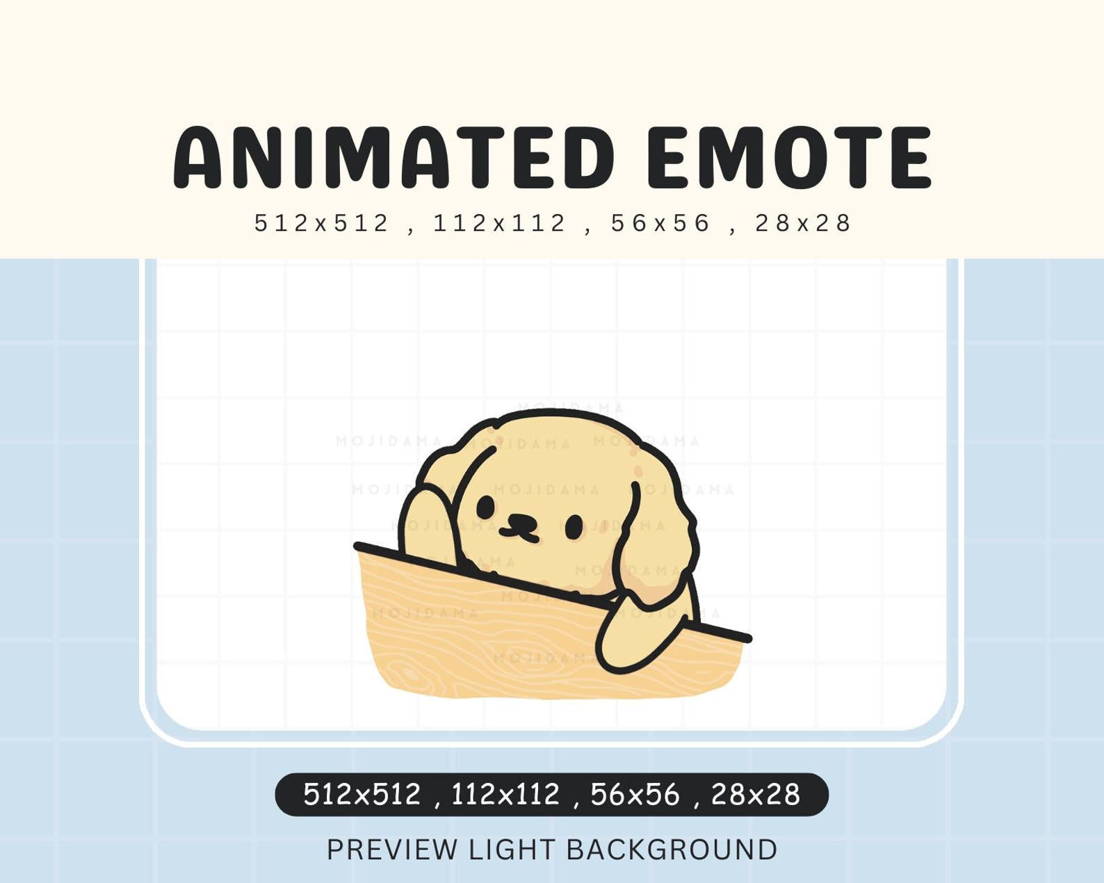 Golden Retriever Dog Emotes Twitch Bongo Animated Meme Cute Chibi ...
