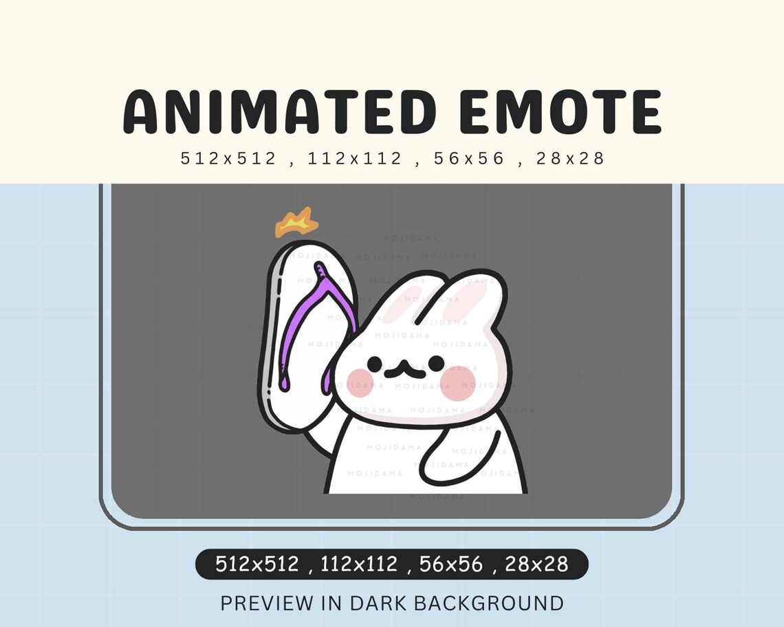 Bunny Chancla Throw Emotes Animation: Cute Chibi Animated Twitch Emotes ...