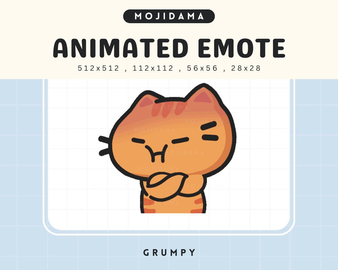 Orange Cat Emotes Twitch Animation Grumpy Kitty Angry Chibi Kitten Cute ...