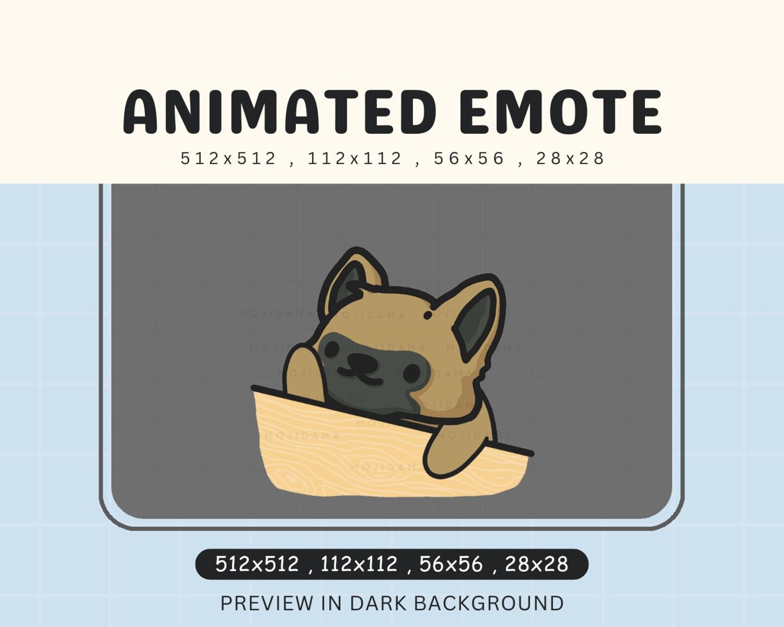 German Shepherd Dog Emotes Animation: Cute Chibi Twitch Animated Bongo ...