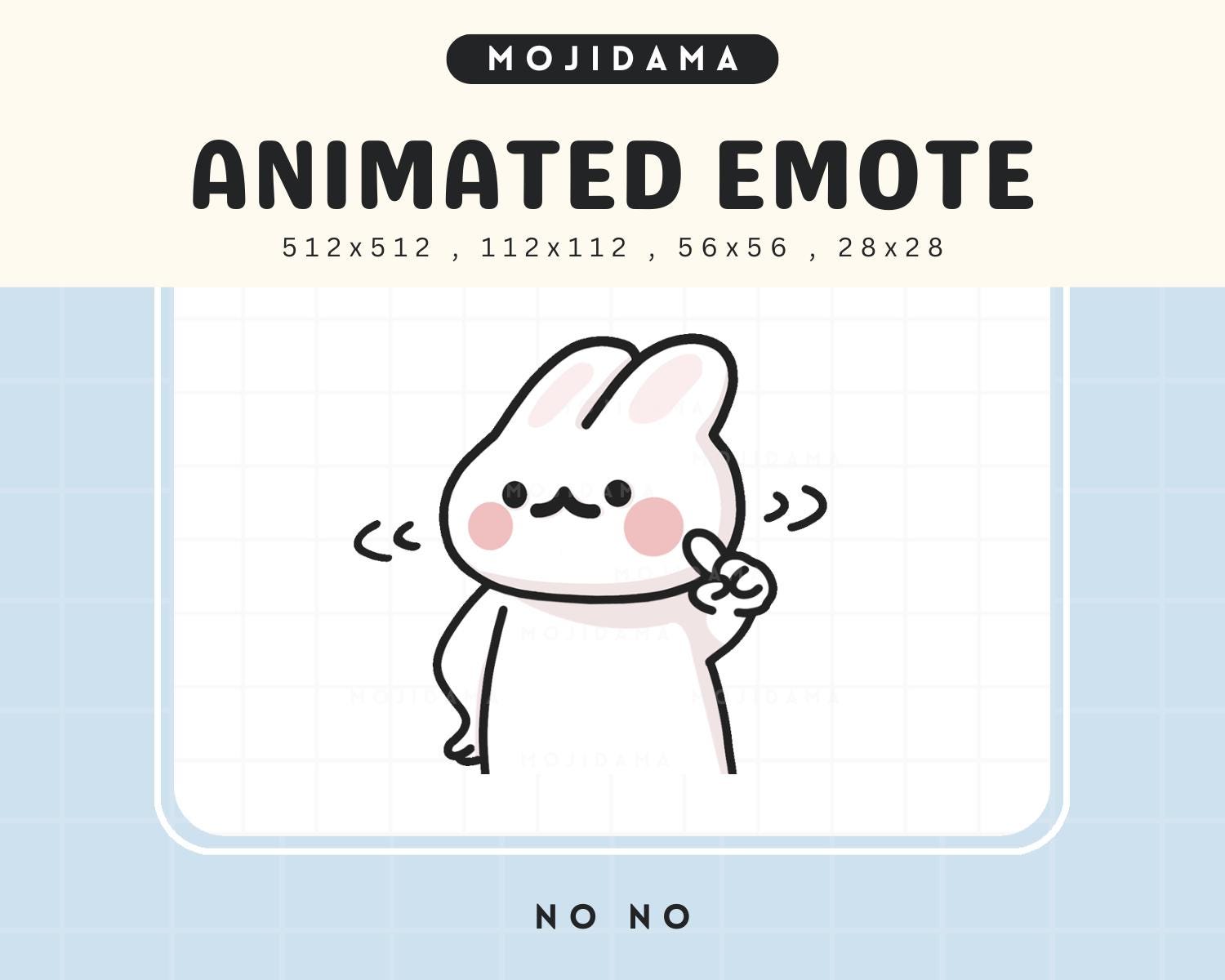 No Bunny Twitch Animated Emotes Animation Cute Chibi Bunnies Rabbit ...
