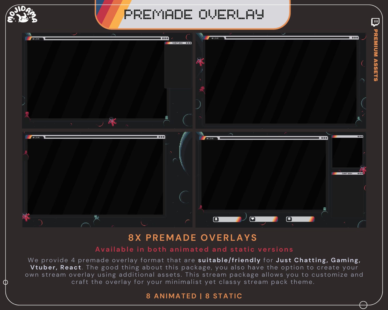 Space Twitch Stream Pack Animation: Y2K Galaxy Animated Overlays ...