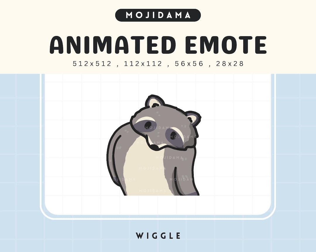 Raccoon Twitch Animated Emotes Animation Cute Chibi Wiggle Racoon ...