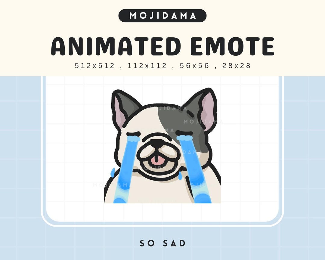 Sad Dog Emotes Animated Twitch French Bulldog Stream Animation Cute ...