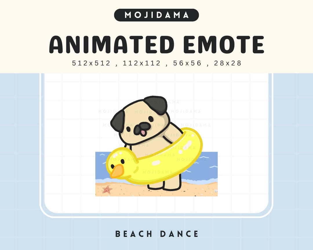 Animated Pug Dance Emote: Chibi Puppy Twitch/discord/youtube (digital ...