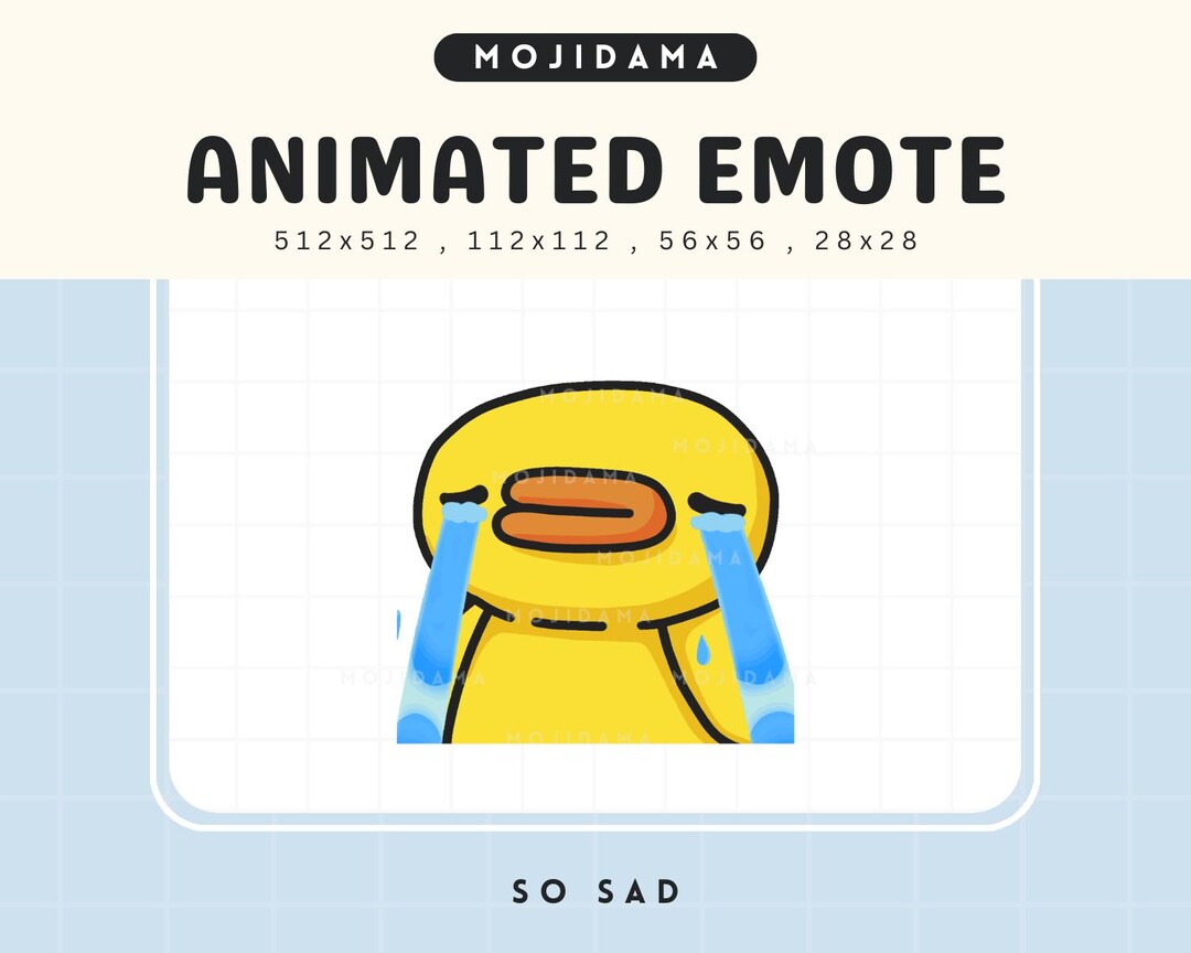 Sad Duck Emotes Animated Twitch Stream Animation Cute Chibi Cry Ducks ...