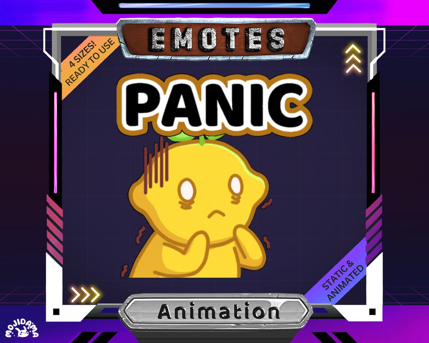 Panic Twitch Emotes Animation Fruit Lemon Cat Cute Funny Dancing ...