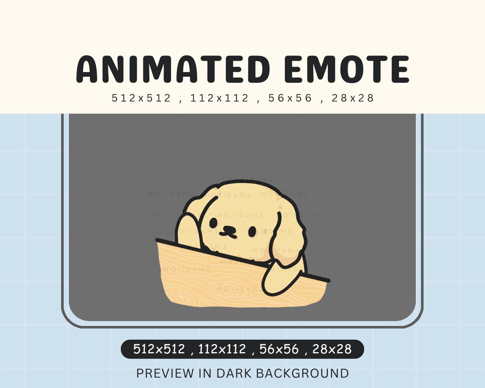Golden Retriever Dog Emotes Twitch Bongo Animated Meme Cute Chibi ...