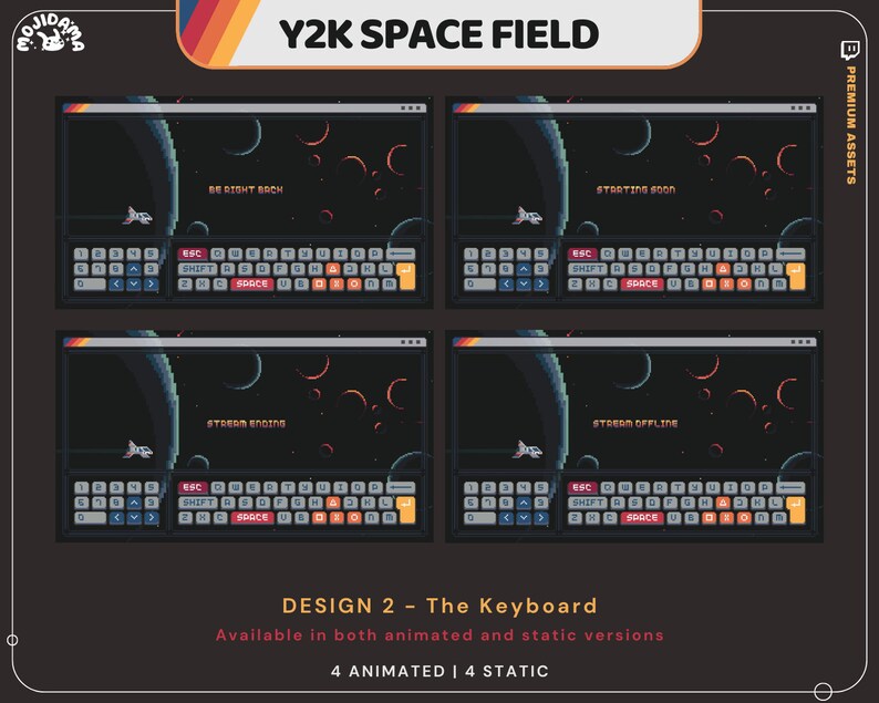 Galaxy Twitch Screen Animation Space Stream Screens Rocket Animated ...