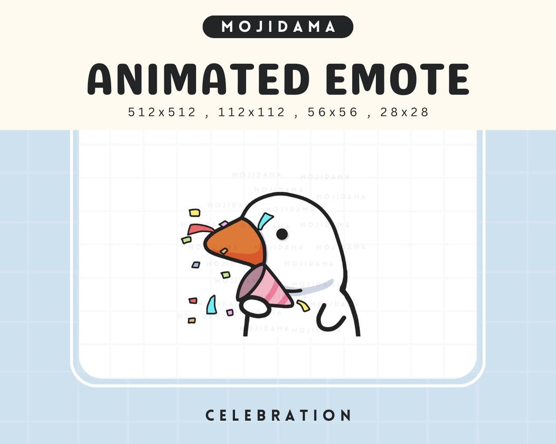 Animated Goose Twitch Emote: Celebration Confetti GG (digital Download ...