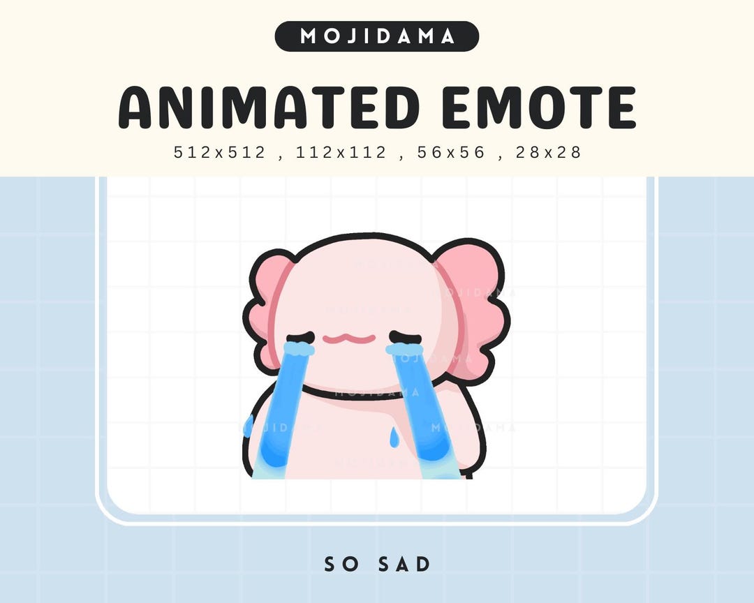 Sad Axolotl Animated Twitch Emotes: Crying Chibi Dragon (digital ...
